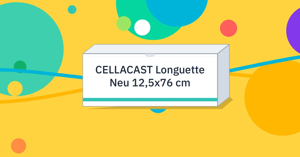 Symbolbild: Packung mit der Aufschrift CELLACAST Longuette Neu 12,5x76 cm (PZN 11381809) – Verfügbarkeit und Bezug in Apotheken in Frankfurt am Main