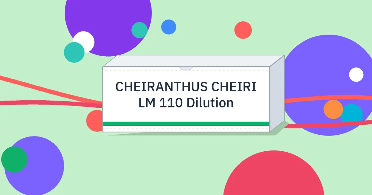 Symbolbild: Packung mit der Aufschrift CHEIRANTHUS CHEIRI LM 110 Dilution (PZN 13439714) – Verfügbarkeit und Bezug in Apotheken in Frankfurt am Main