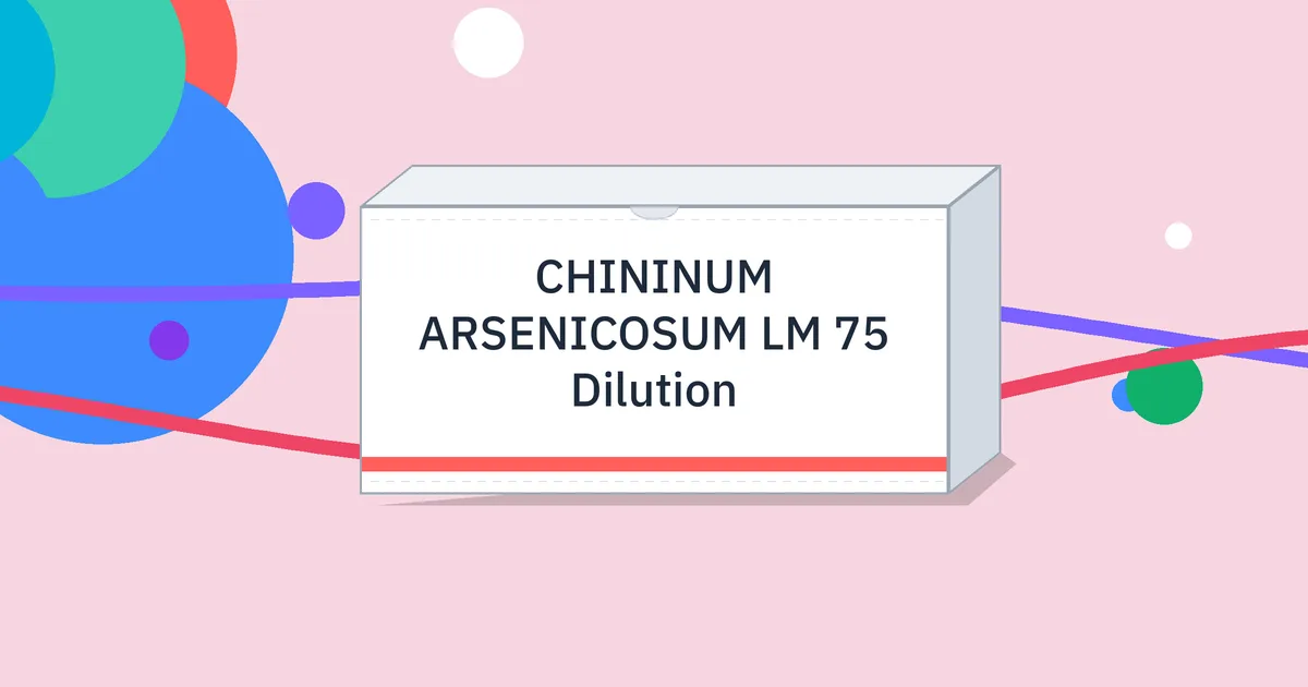 Symbolbild: Packung mit der Aufschrift CHININUM ARSENICOSUM LM 75 Dilution (PZN 12814943) – Verfügbarkeit und Bezug in Apotheken in Frankfurt am Main