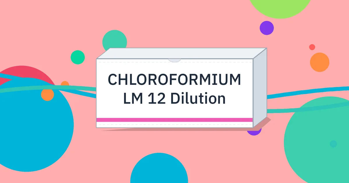 Symbolbild: Packung mit der Aufschrift CHLOROFORMIUM LM 12 Dilution (PZN 13444543) – Verfügbarkeit und Bezug in Apotheken in Frankfurt am Main