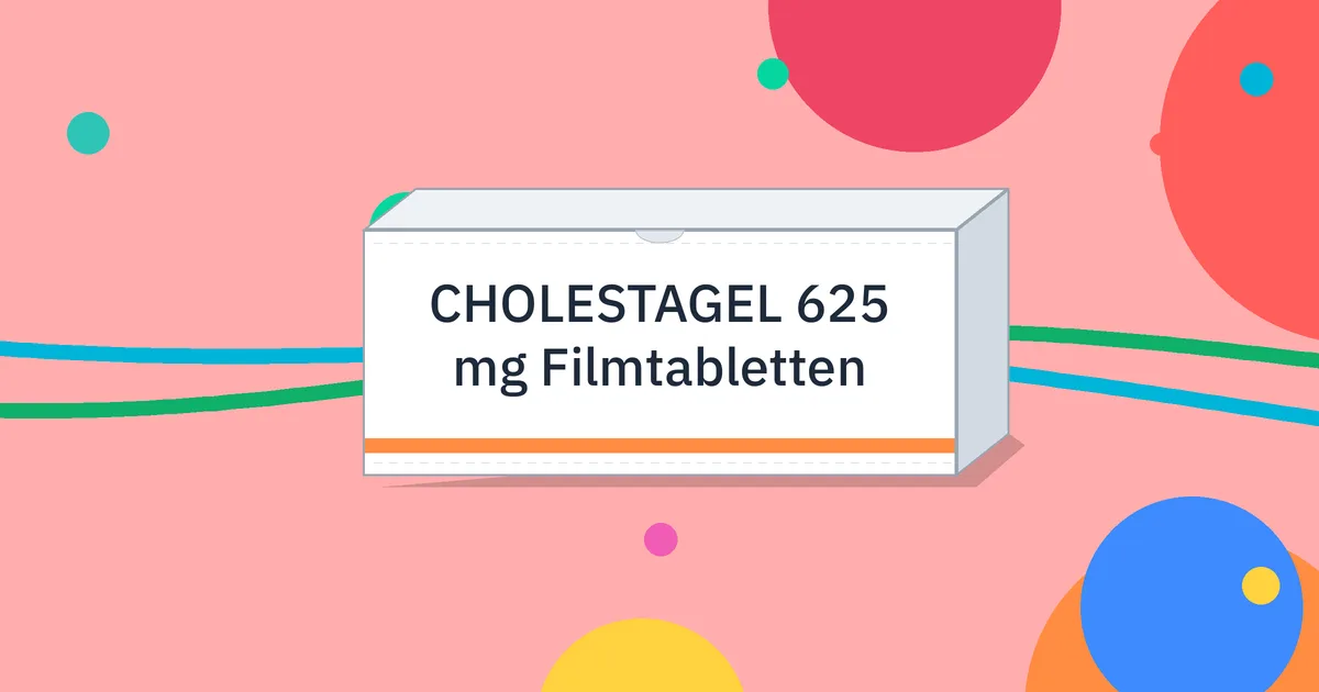 Symbolbild: Packung mit der Aufschrift CHOLESTAGEL 625 mg Filmtabletten (PZN 07049475) – Verfügbarkeit und Bezug in Apotheken in Frankfurt am Main