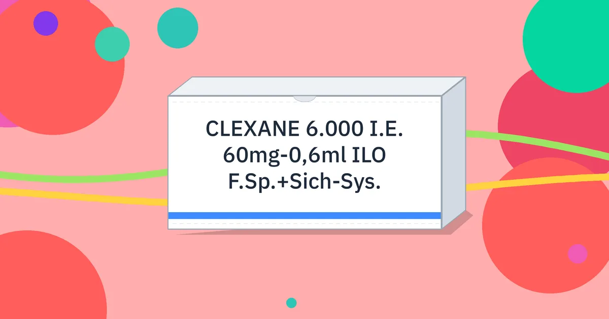 Symbolbild: Packung mit der Aufschrift CLEXANE 6.000 I.E. 60mg-0,6ml ILO F.Sp.+Sich-Sys. (PZN 17617816) – Verfügbarkeit und Bezug in Apotheken in Frankfurt am Main