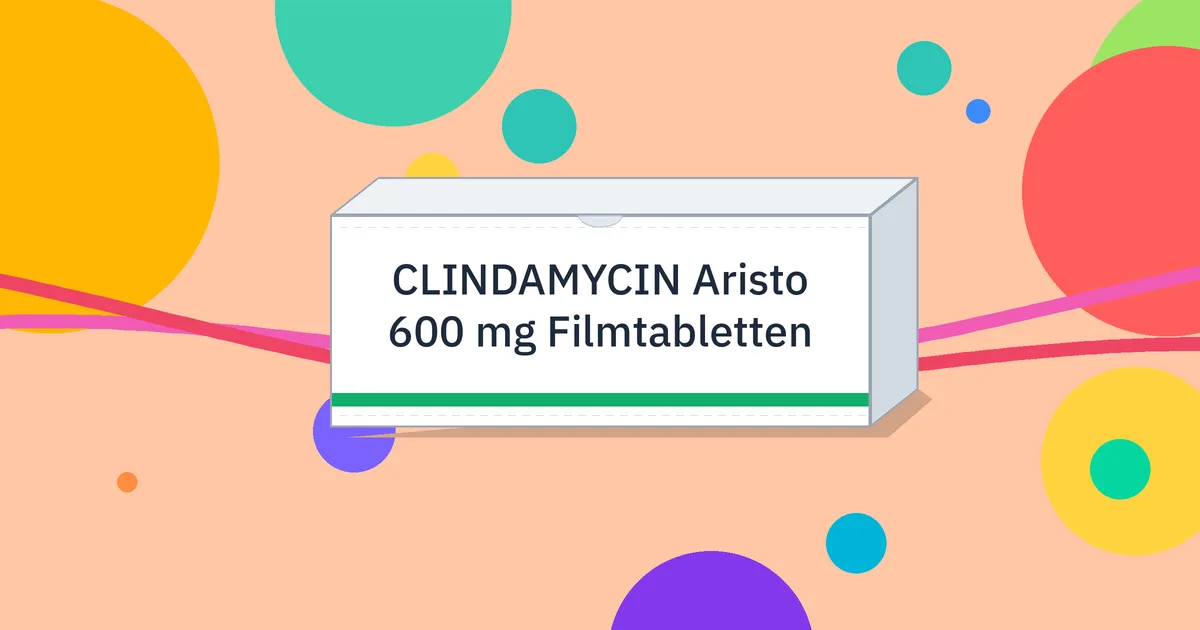 Symbolbild: Packung mit der Aufschrift CLINDAMYCIN Aristo 600 mg Filmtabletten (PZN 10273839) – Verfügbarkeit und Bezug in Apotheken in Frankfurt am Main