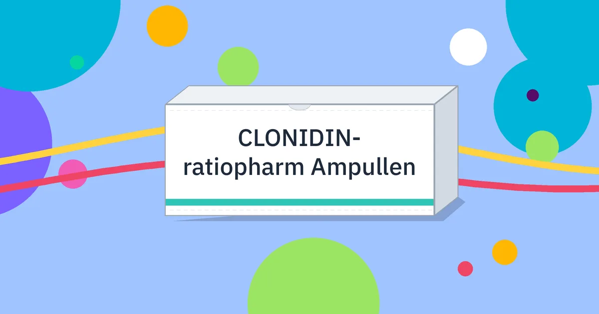 Symbolbild: Packung mit der Aufschrift CLONIDIN-ratiopharm Ampullen (PZN 03691878) – Verfügbarkeit und Bezug in Apotheken in Frankfurt am Main