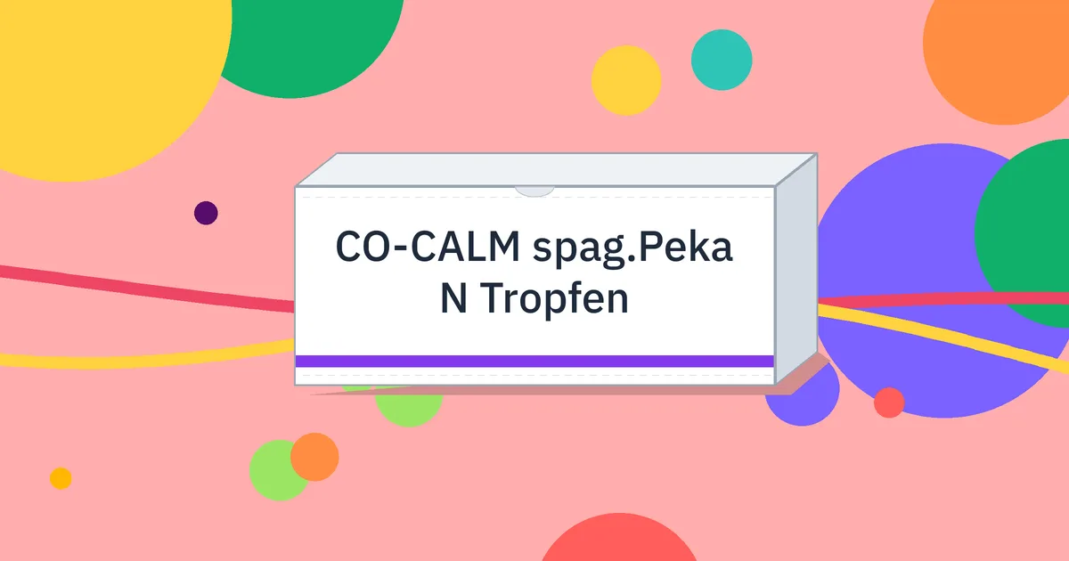 Symbolbild: Packung mit der Aufschrift CO-CALM spag.Peka N Tropfen (PZN 02953129) – Verfügbarkeit und Bezug in Apotheken in Frankfurt am Main