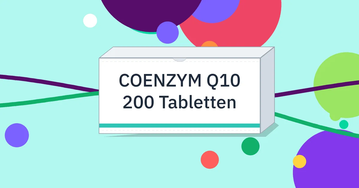 Symbolbild: Packung mit der Aufschrift COENZYM Q10 200 Tabletten (PZN 16206063) – Verfügbarkeit und Bezug in Apotheken in Frankfurt am Main