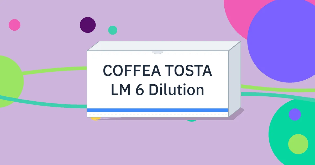 Symbolbild: Packung mit der Aufschrift COFFEA TOSTA LM 6 Dilution (PZN 12831232) – Verfügbarkeit und Bezug in Apotheken in Frankfurt am Main
