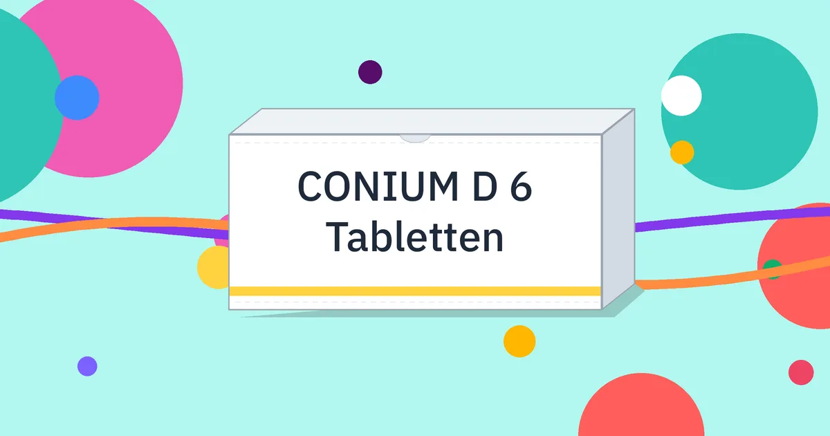 Symbolbild: Packung mit der Aufschrift CONIUM D 6 Tabletten (PZN 01767583) – Verfügbarkeit und Bezug in Apotheken in Frankfurt am Main