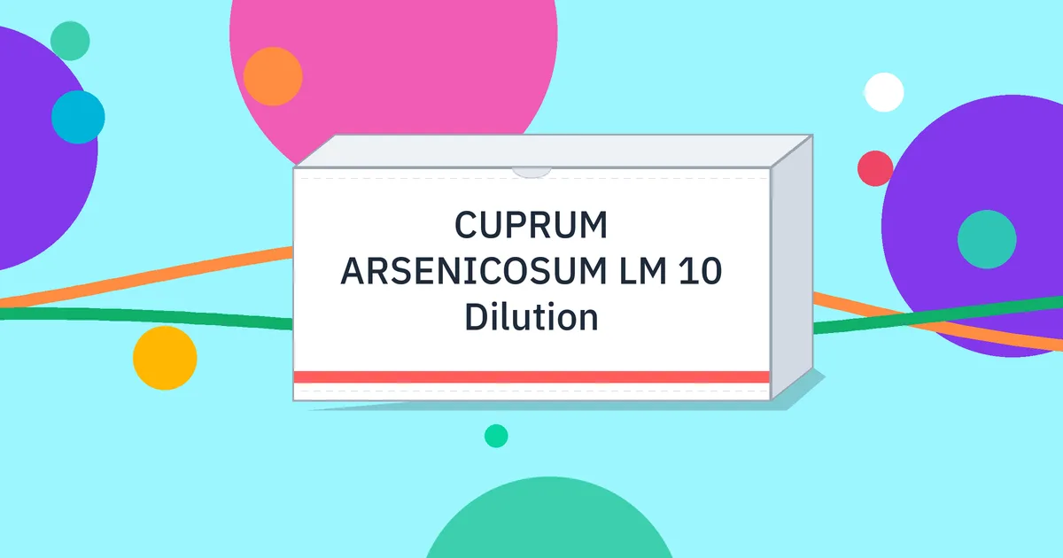 Symbolbild: Packung mit der Aufschrift CUPRUM ARSENICOSUM LM 10 Dilution (PZN 12837714) – Verfügbarkeit und Bezug in Apotheken in Frankfurt am Main