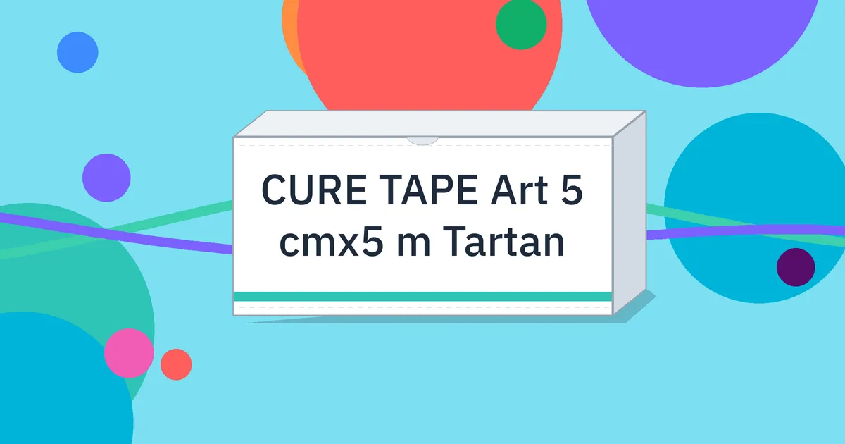Symbolbild: Packung mit der Aufschrift CURE TAPE Art 5 cmx5 m Tartan (PZN 12581491) – Verfügbarkeit und Bezug in Apotheken in Frankfurt am Main