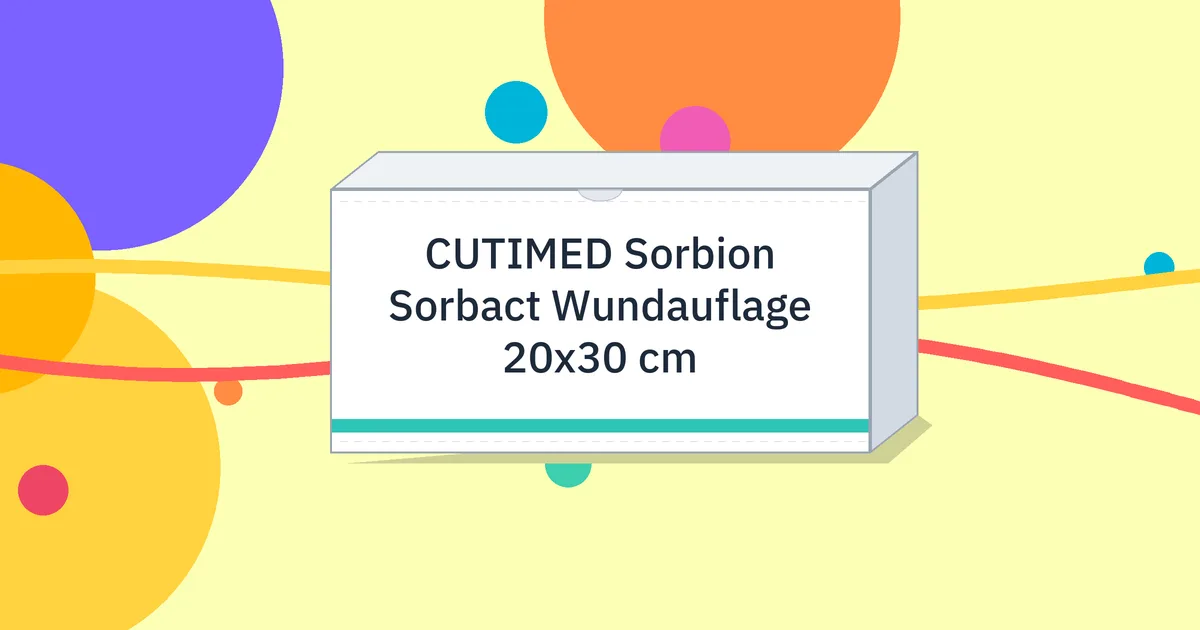 Symbolbild: Packung mit der Aufschrift CUTIMED Sorbion Sorbact Wundauflage 20x30 cm (PZN 20206241) – Verfügbarkeit und Bezug in Apotheken in Frankfurt am Main