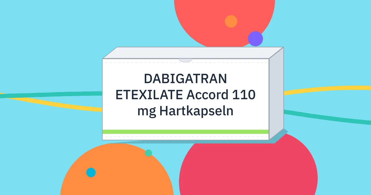 Symbolbild: Packung mit der Aufschrift DABIGATRAN ETEXILATE Accord 110 mg Hartkapseln (PZN 19366092) – Verfügbarkeit und Bezug in Apotheken in Frankfurt am Main