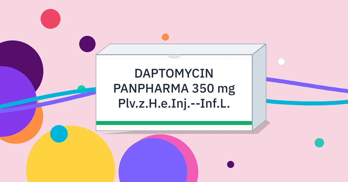 Symbolbild: Packung mit der Aufschrift DAPTOMYCIN PANPHARMA 350 mg Plv.z.H.e.Inj.--Inf.L. (PZN 16769665) – Verfügbarkeit und Bezug in Apotheken in Frankfurt am Main