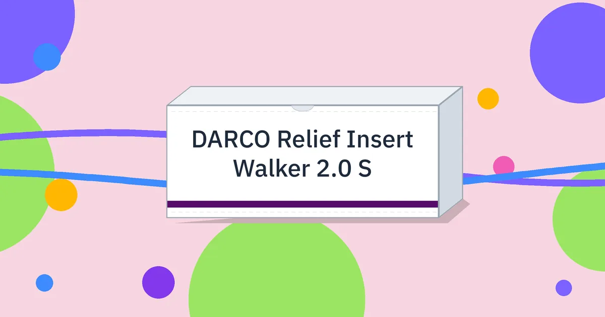 Symbolbild: Packung mit der Aufschrift DARCO Relief Insert Walker 2.0 S (PZN 18322939) – Verfügbarkeit und Bezug in Apotheken in Frankfurt am Main