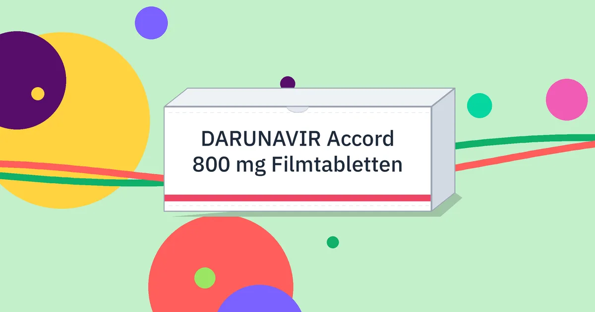 Symbolbild: Packung mit der Aufschrift DARUNAVIR Accord 800 mg Filmtabletten (PZN 15883301) – Verfügbarkeit und Bezug in Apotheken in Frankfurt am Main
