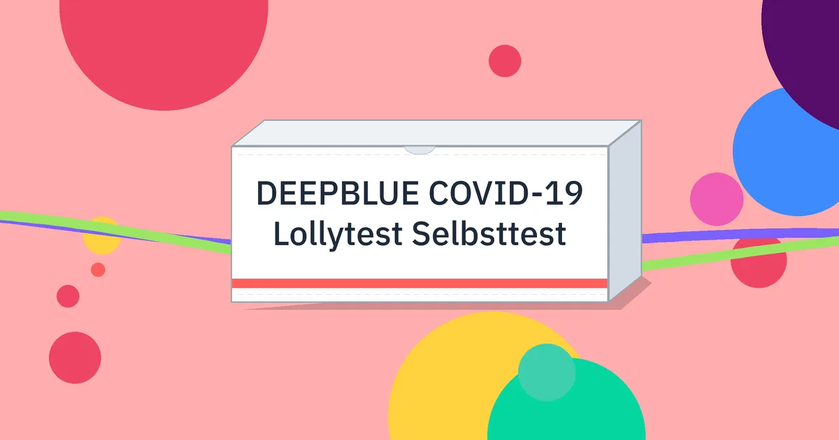Symbolbild: Packung mit der Aufschrift DEEPBLUE COVID-19 Lollytest Selbsttest (PZN 19448252) – Verfügbarkeit und Bezug in Apotheken in Frankfurt am Main