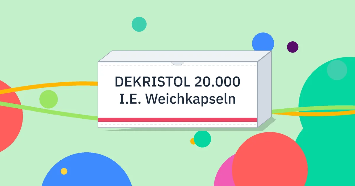 Symbolbild: Packung mit der Aufschrift DEKRISTOL 20.000 I.E. Weichkapseln (PZN 04007393) – Verfügbarkeit und Bezug in Apotheken in Frankfurt am Main