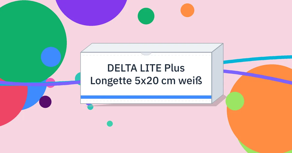 Symbolbild: Packung mit der Aufschrift DELTA LITE Plus Longette 5x20 cm weiß (PZN 00314106) – Verfügbarkeit und Bezug in Apotheken in Frankfurt am Main