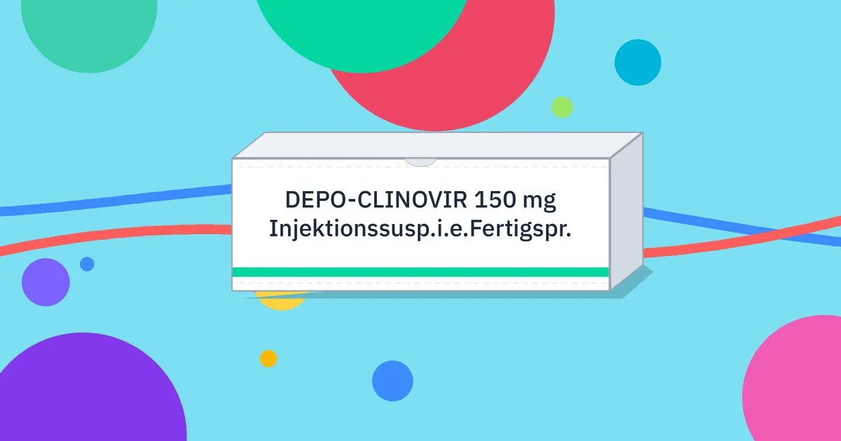 Symbolbild: Packung mit der Aufschrift DEPO-CLINOVIR 150 mg Injektionssusp.i.e.Fertigspr. (PZN 01073455) – Verfügbarkeit und Bezug in Apotheken in Frankfurt am Main