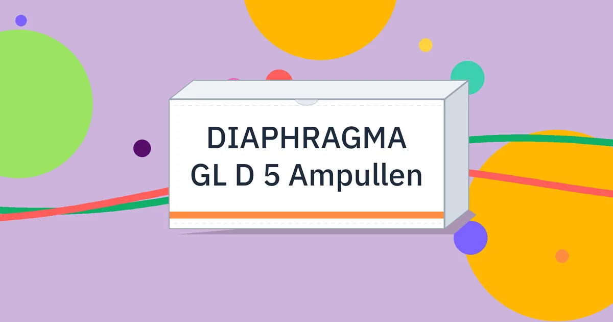 Symbolbild: Packung mit der Aufschrift DIAPHRAGMA GL D 5 Ampullen (PZN 02916795) – Verfügbarkeit und Bezug in Apotheken in Frankfurt am Main