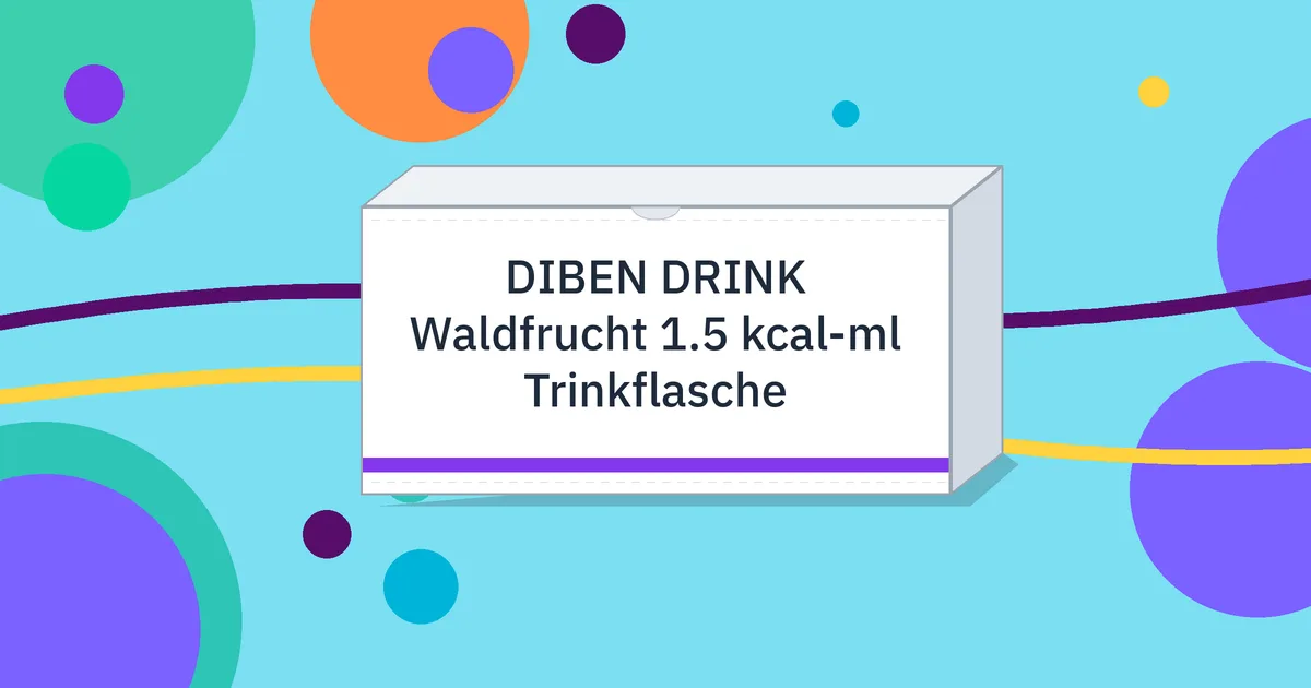 Symbolbild: Packung mit der Aufschrift DIBEN DRINK Waldfrucht 1.5 kcal-ml Trinkflasche (PZN 17598881) – Verfügbarkeit und Bezug in Apotheken in Frankfurt am Main