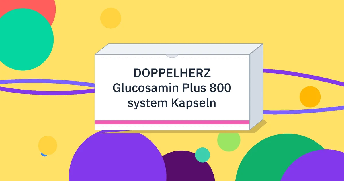 Symbolbild: Packung mit der Aufschrift DOPPELHERZ Glucosamin Plus 800 system Kapseln (PZN 09337942) – Verfügbarkeit und Bezug in Apotheken in Frankfurt am Main
