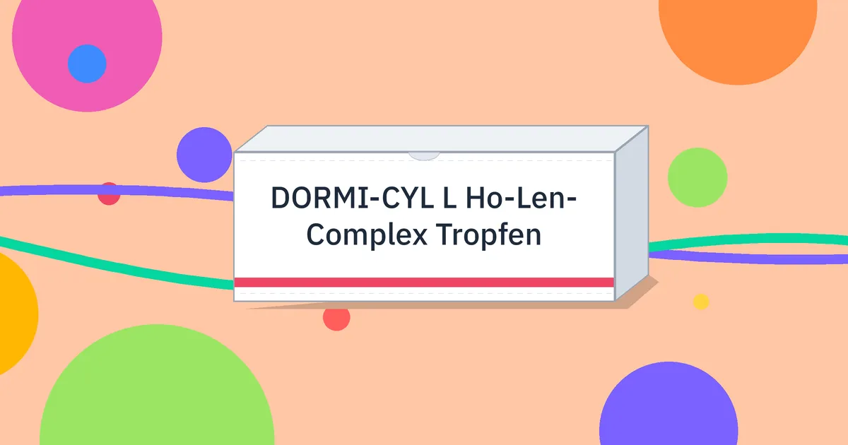 Symbolbild: Packung mit der Aufschrift DORMI-CYL L Ho-Len-Complex Tropfen (PZN 07186232) – Verfügbarkeit und Bezug in Apotheken in Frankfurt am Main