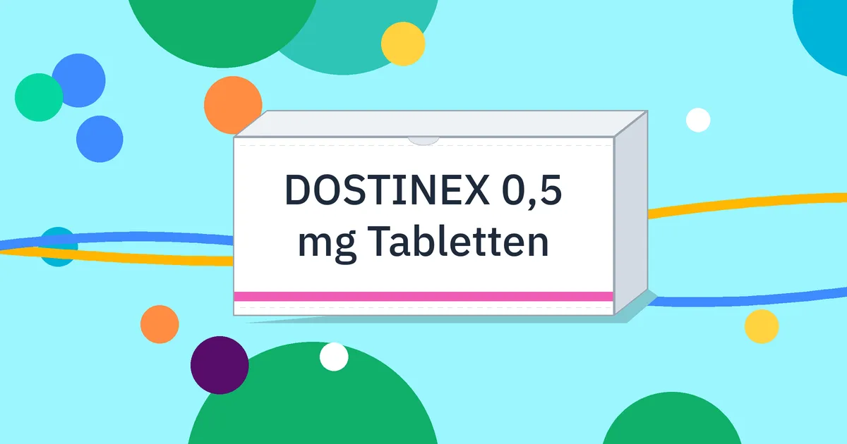 Symbolbild: Packung mit der Aufschrift DOSTINEX 0,5 mg Tabletten (PZN 06896782) – Verfügbarkeit und Bezug in Apotheken in Frankfurt am Main