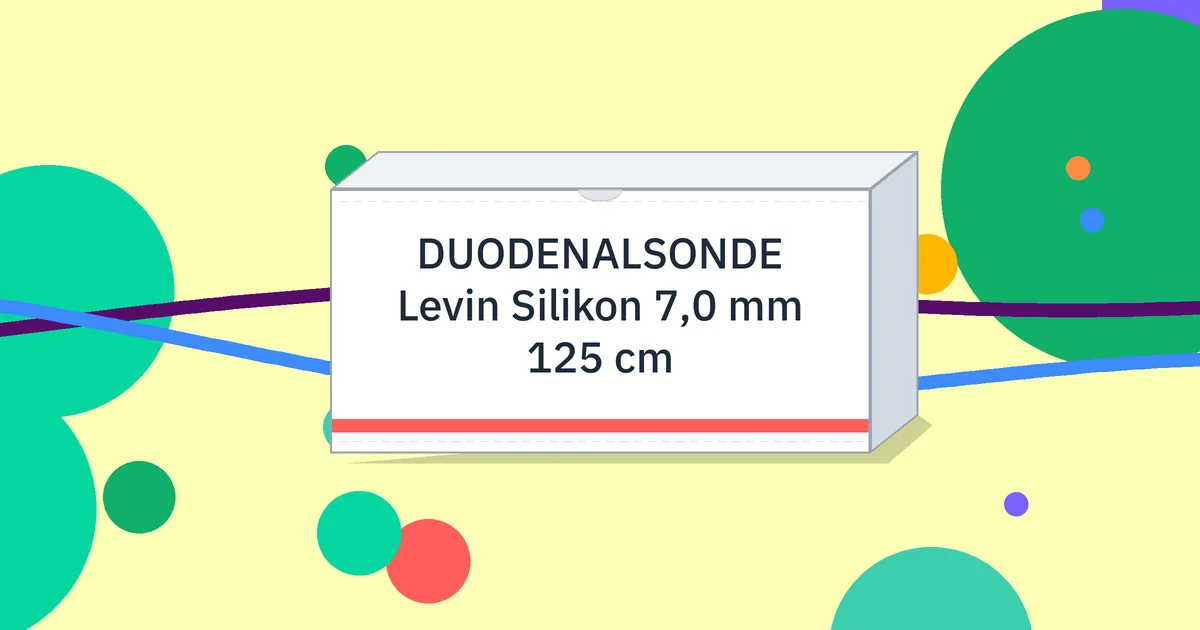 Symbolbild: Packung mit der Aufschrift DUODENALSONDE Levin Silikon 7,0 mm 125 cm (PZN 00989821) – Verfügbarkeit und Bezug in Apotheken in Frankfurt am Main