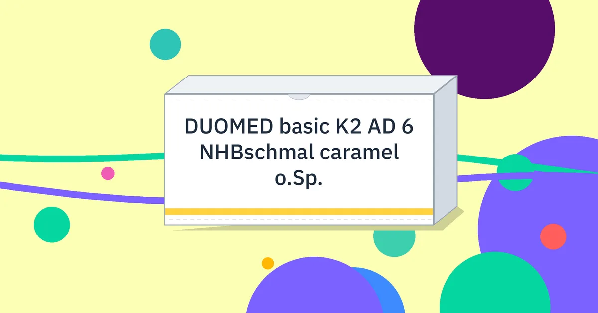 Symbolbild: Packung mit der Aufschrift DUOMED basic K2 AD 6 NHBschmal caramel o.Sp. (PZN 20906990) – Verfügbarkeit und Bezug in Apotheken in Frankfurt am Main
