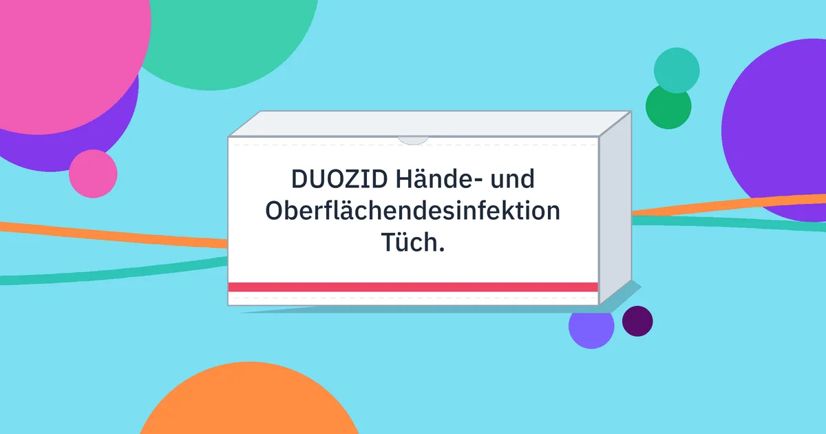 Symbolbild: Packung mit der Aufschrift DUOZID Hände- und Oberflächendesinfektion Tüch. (PZN 19422465) – Verfügbarkeit und Bezug in Apotheken in Frankfurt am Main