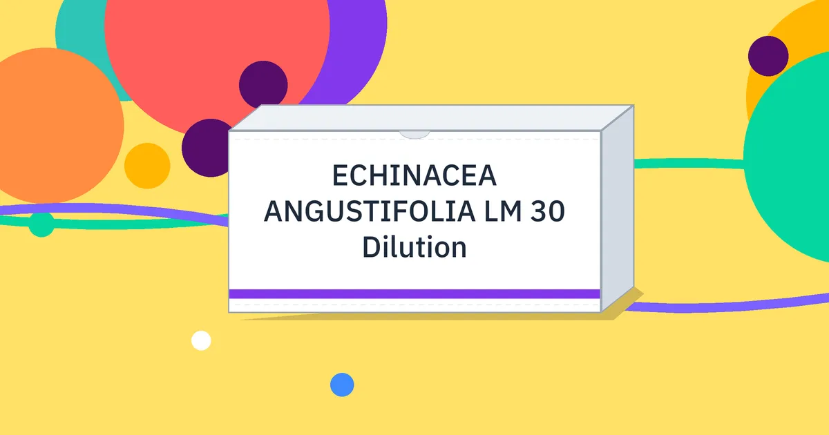 Symbolbild: Packung mit der Aufschrift ECHINACEA ANGUSTIFOLIA LM 30 Dilution (PZN 12844157) – Verfügbarkeit und Bezug in Apotheken in Frankfurt am Main