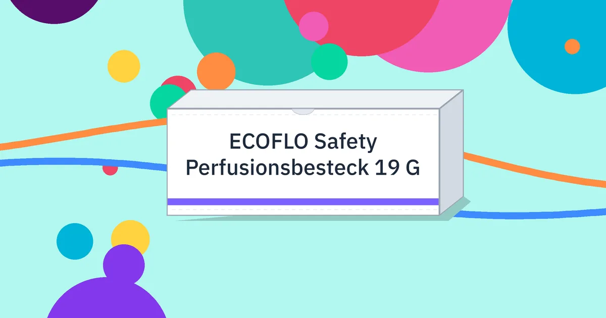 Symbolbild: Packung mit der Aufschrift ECOFLO Safety Perfusionsbesteck 19 G (PZN 19452992) – Verfügbarkeit und Bezug in Apotheken in Frankfurt am Main