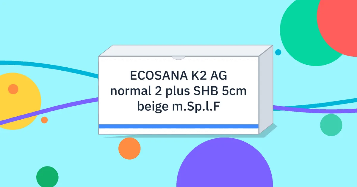 Symbolbild: Packung mit der Aufschrift ECOSANA K2 AG normal 2 plus SHB 5cm beige m.Sp.l.F (PZN 10957437) – Verfügbarkeit und Bezug in Apotheken in Frankfurt am Main