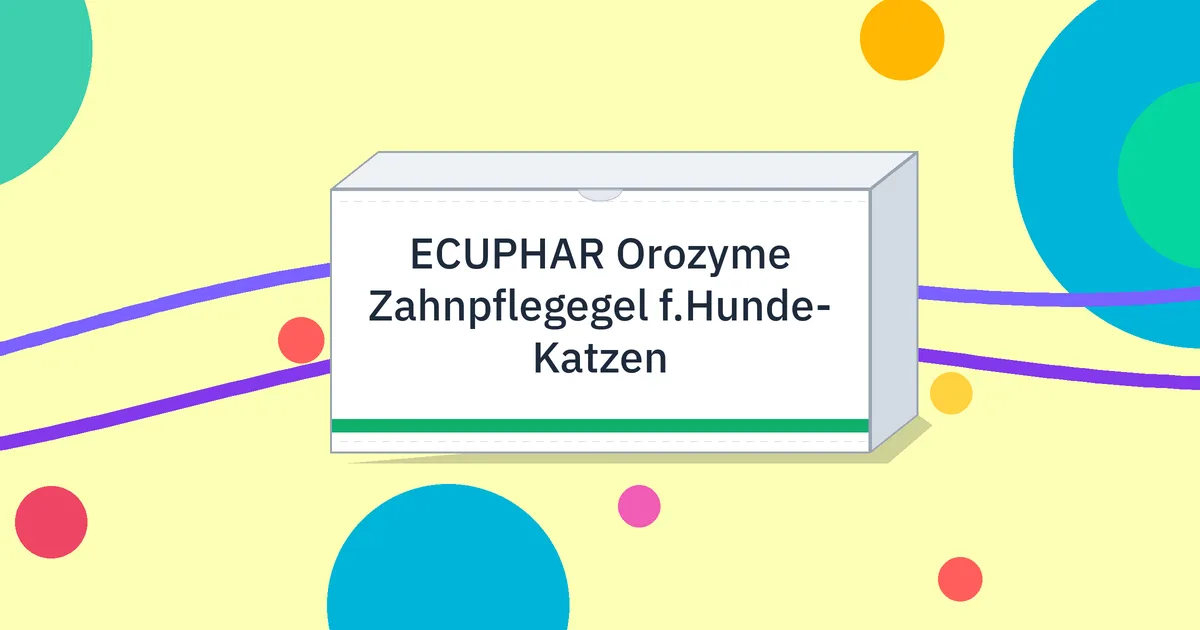 Symbolbild: Packung mit der Aufschrift ECUPHAR Orozyme Zahnpflegegel f.Hunde-Katzen (PZN 19445785) – Verfügbarkeit und Bezug in Apotheken in Frankfurt am Main