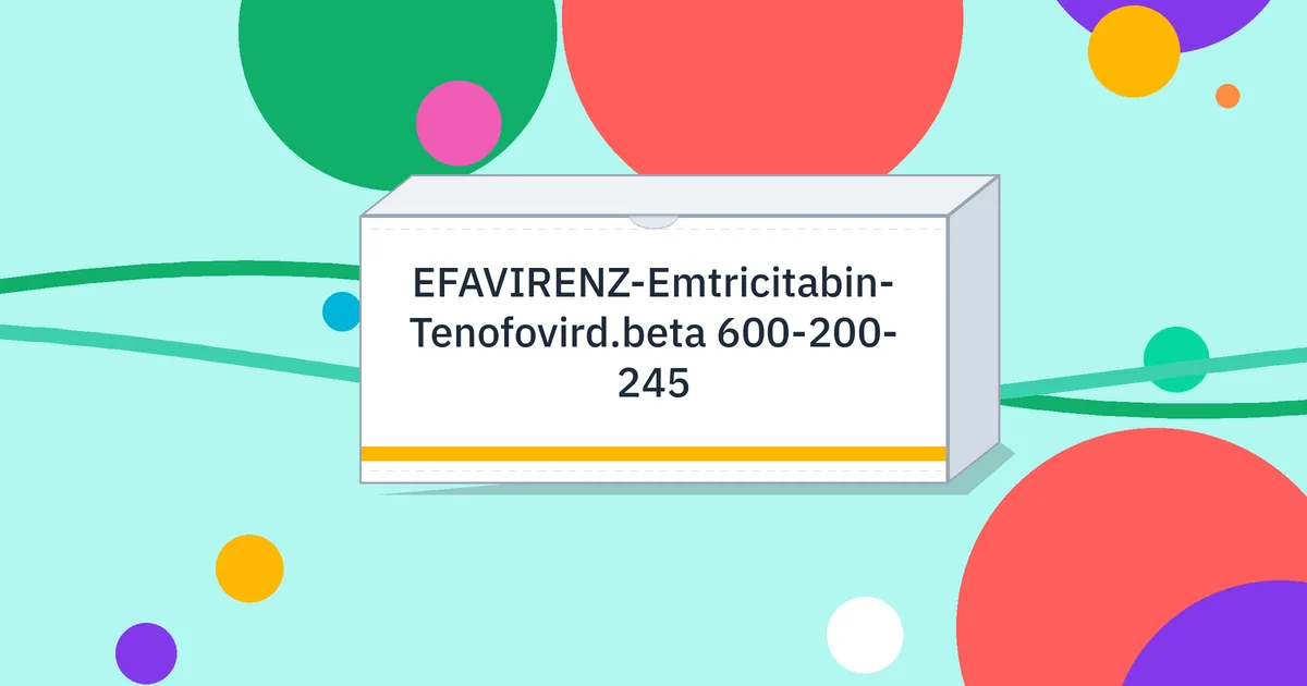 Symbolbild: Packung mit der Aufschrift EFAVIRENZ-Emtricitabin-Tenofovird.beta 600-200-245 (PZN 12398189) – Verfügbarkeit und Bezug in Apotheken in Frankfurt am Main
