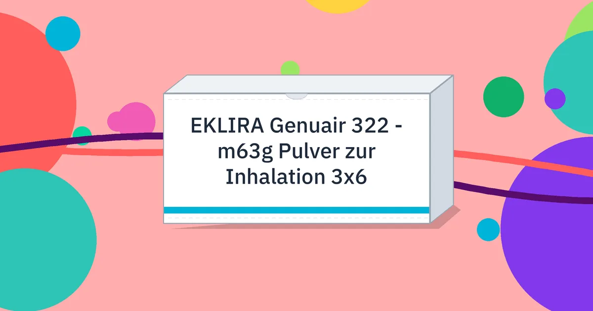 Symbolbild: Packung mit der Aufschrift EKLIRA Genuair 322 -m63g Pulver zur Inhalation 3x6 (PZN 18763299) – Verfügbarkeit und Bezug in Apotheken in Frankfurt am Main