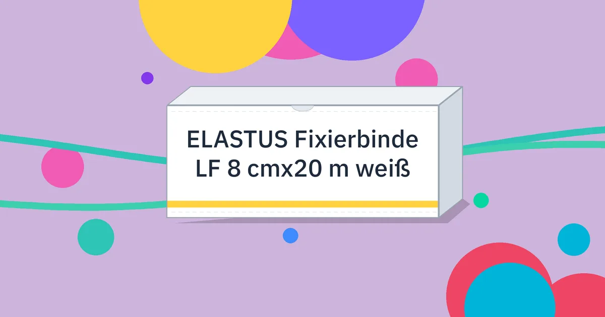 Symbolbild: Packung mit der Aufschrift ELASTUS Fixierbinde LF 8 cmx20 m weiß (PZN 16331207) – Verfügbarkeit und Bezug in Apotheken in Frankfurt am Main