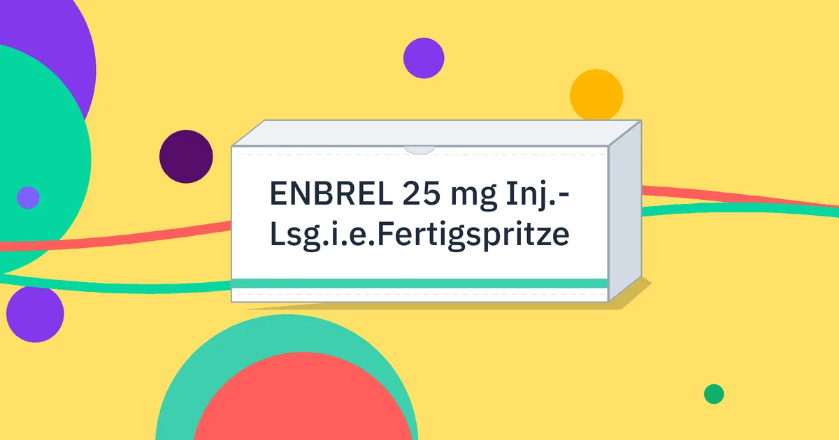 Symbolbild: Packung mit der Aufschrift ENBREL 25 mg Inj.-Lsg.i.e.Fertigspritze (PZN 09635616) – Verfügbarkeit und Bezug in Apotheken in Frankfurt am Main