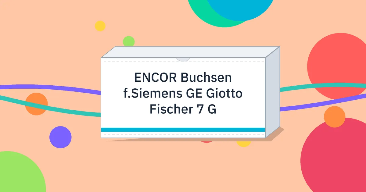 Symbolbild: Packung mit der Aufschrift ENCOR Buchsen f.Siemens GE Giotto Fischer 7 G (PZN 03576491) – Verfügbarkeit und Bezug in Apotheken in Frankfurt am Main