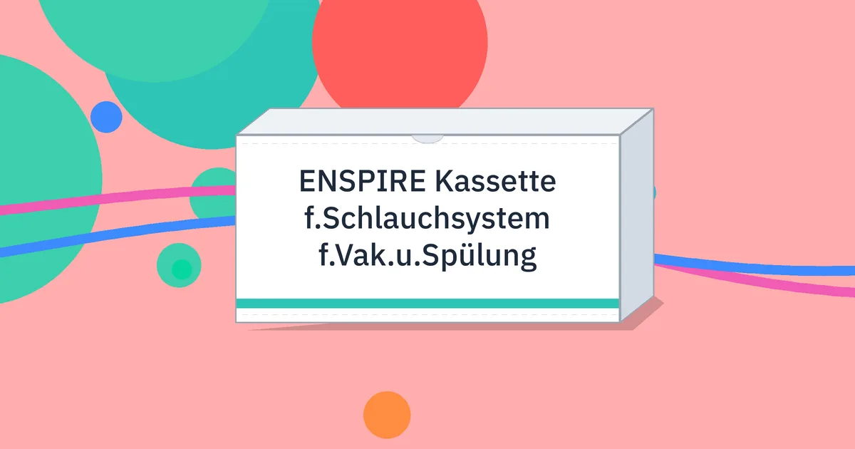 Symbolbild: Packung mit der Aufschrift ENSPIRE Kassette f.Schlauchsystem f.Vak.u.Spülung (PZN 03627337) – Verfügbarkeit und Bezug in Apotheken in Frankfurt am Main