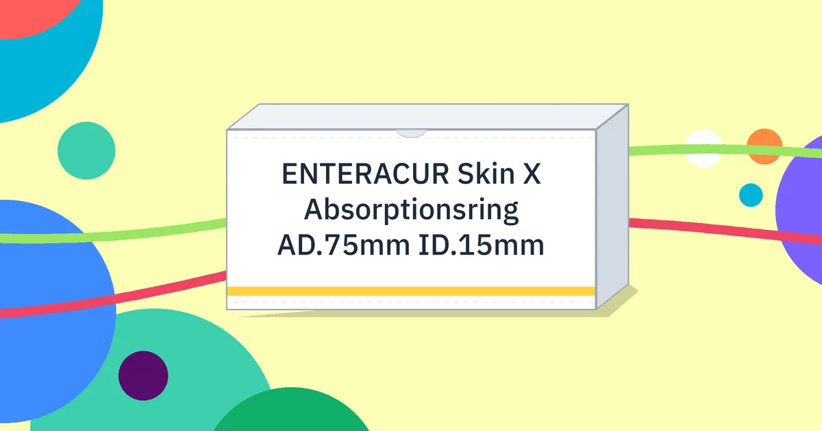 Symbolbild: Packung mit der Aufschrift ENTERACUR Skin X Absorptionsring AD.75mm ID.15mm (PZN 19122332) – Verfügbarkeit und Bezug in Apotheken in Frankfurt am Main