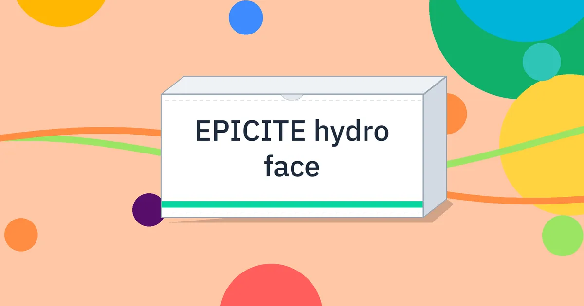 Symbolbild: Packung mit der Aufschrift EPICITE hydro face (PZN 19149584) – Verfügbarkeit und Bezug in Apotheken in Frankfurt am Main