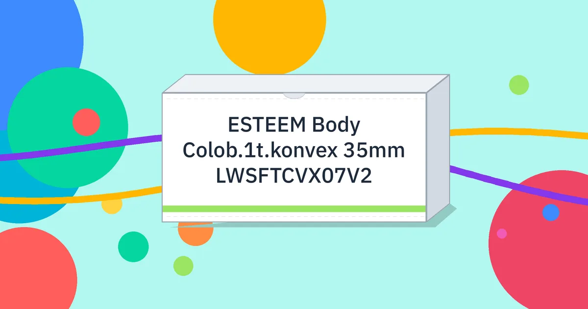 Symbolbild: Packung mit der Aufschrift ESTEEM Body Colob.1t.konvex 35mm LWSFTCVX07V2 (PZN 18838235) – Verfügbarkeit und Bezug in Apotheken in Frankfurt am Main