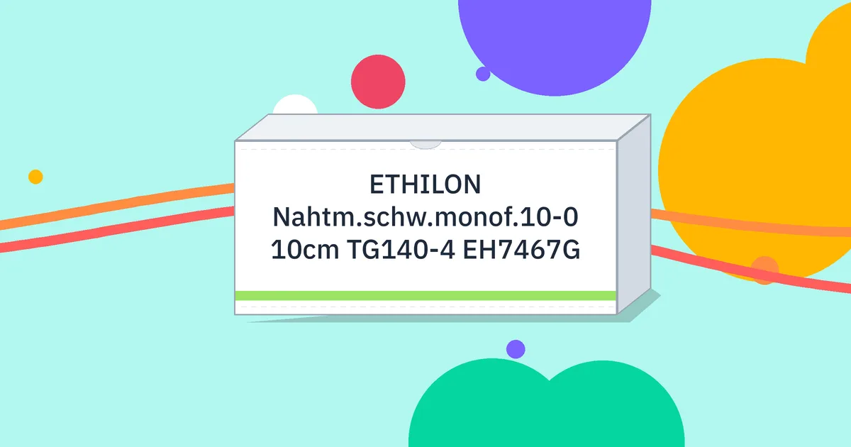 Symbolbild: Packung mit der Aufschrift ETHILON Nahtm.schw.monof.10-0 10cm TG140-4 EH7467G (PZN 20923830) – Verfügbarkeit und Bezug in Apotheken in Frankfurt am Main