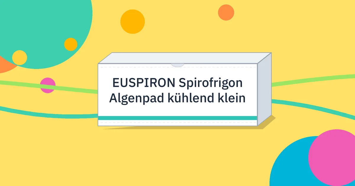 Symbolbild: Packung mit der Aufschrift EUSPIRON Spirofrigon Algenpad kühlend klein (PZN 15781859) – Verfügbarkeit und Bezug in Apotheken in Frankfurt am Main