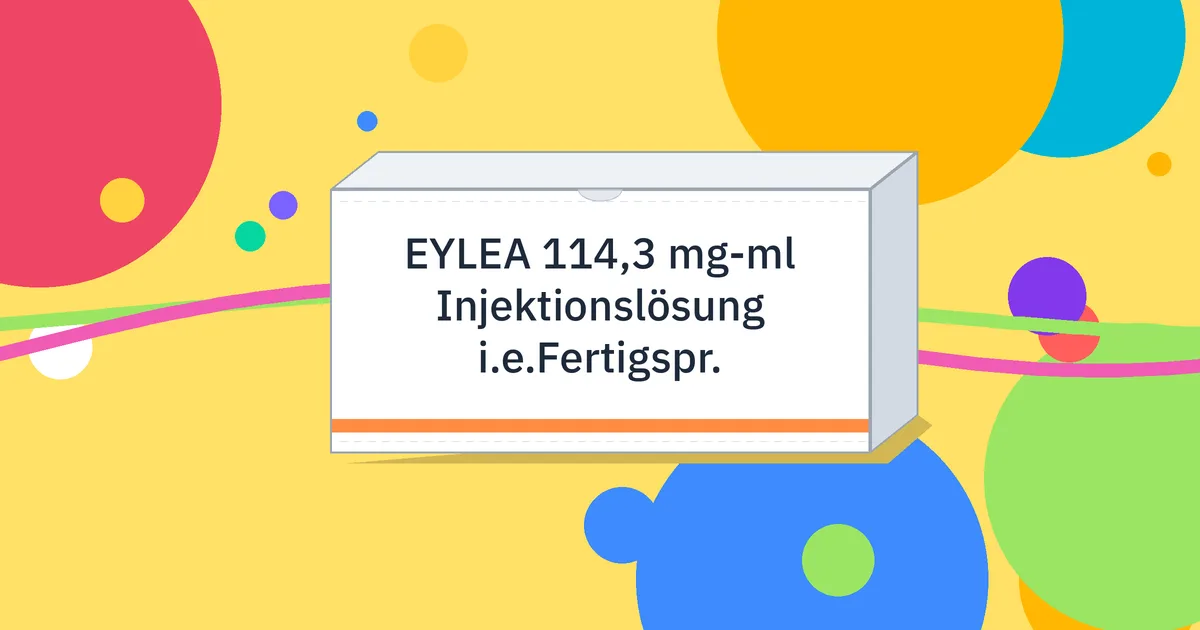 Symbolbild: Packung mit der Aufschrift EYLEA 114,3 mg-ml Injektionslösung i.e.Fertigspr. (PZN 20631731) – Verfügbarkeit und Bezug in Apotheken in Frankfurt am Main
