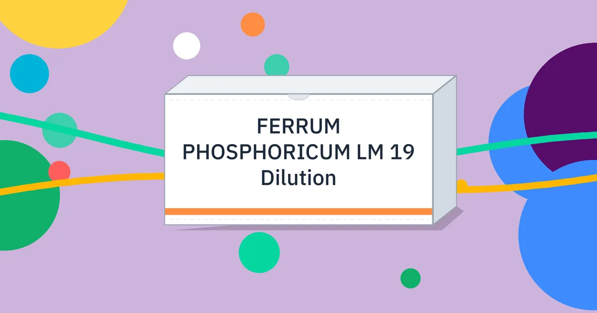 Symbolbild: Packung mit der Aufschrift FERRUM PHOSPHORICUM LM 19 Dilution (PZN 12852197) – Verfügbarkeit und Bezug in Apotheken in Frankfurt am Main