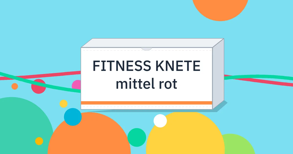Symbolbild: Packung mit der Aufschrift FITNESS KNETE mittel rot (PZN 16349561) – Verfügbarkeit und Bezug in Apotheken in Frankfurt am Main