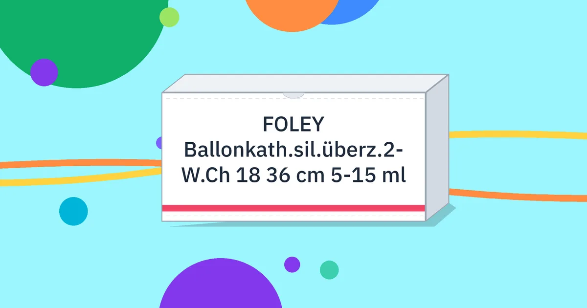 Symbolbild: Packung mit der Aufschrift FOLEY Ballonkath.sil.überz.2-W.Ch 18 36 cm 5-15 ml (PZN 10101736) – Verfügbarkeit und Bezug in Apotheken in Frankfurt am Main